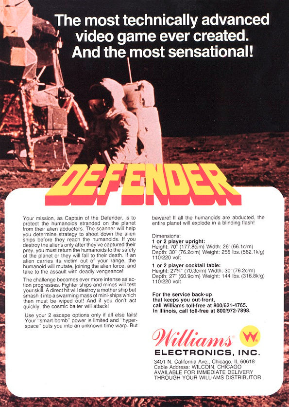 Defender Arcade Video Game | M&P Amusement